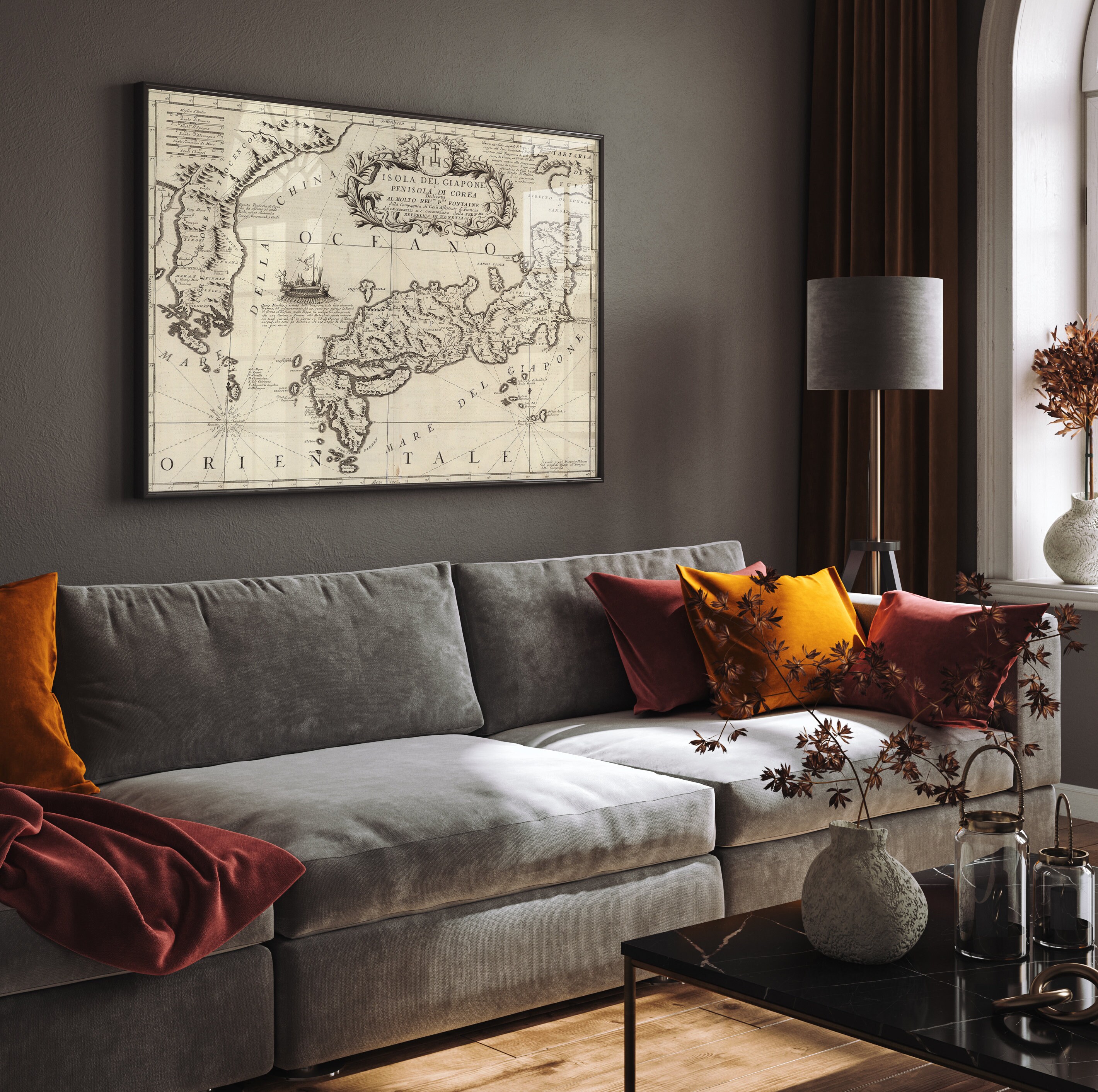 Antique Map Wall Art Map Poster Print Vintage Map of Japan and Korea ...