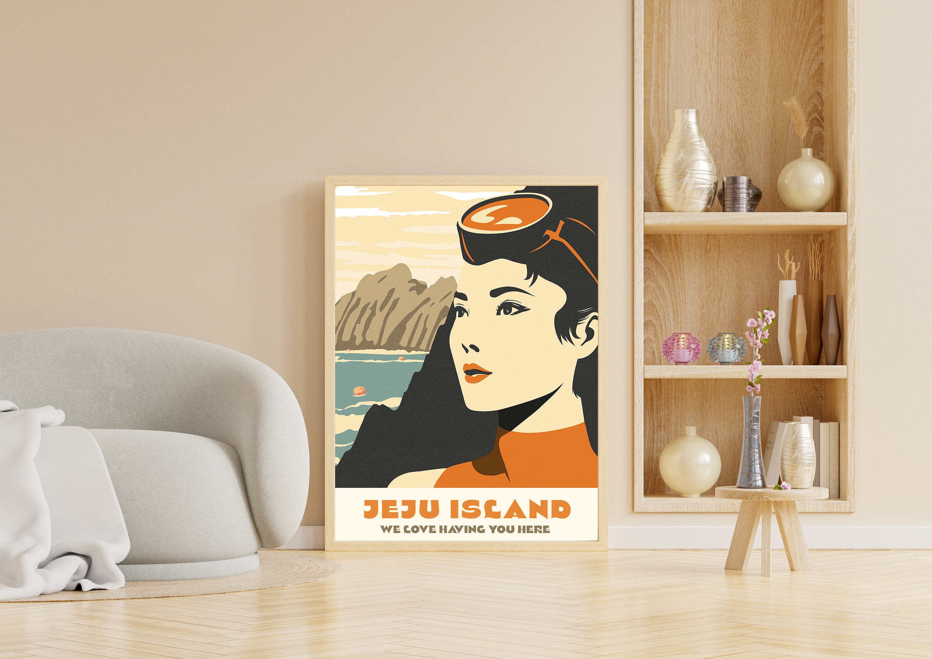 Korean Woman Poster | Korea Wall Art | Korea Jeju Poster Gift ...