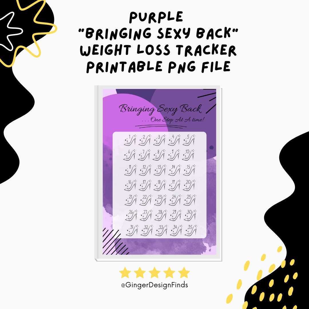 Purple Weight Loss Printable Chart "bringing Sexy Back" - Etsy