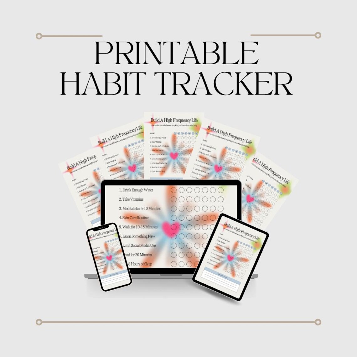 Printable Habit Tracker Checklist | Digital Download Habit Planner ...