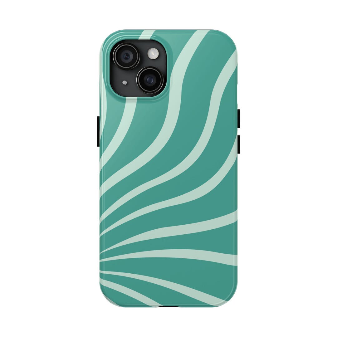 Seafoam Green and Light Blue Wavy Phone Case | Clean Minimal Aesthetic ...