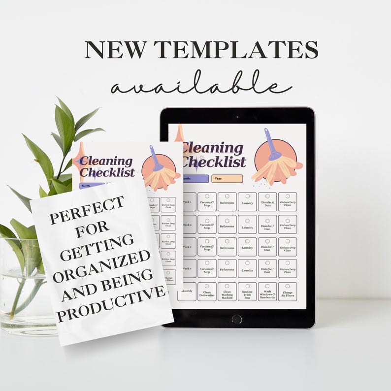 Printable Weekly & Monthly Cleaning Guide Checklist | Digital Download ...