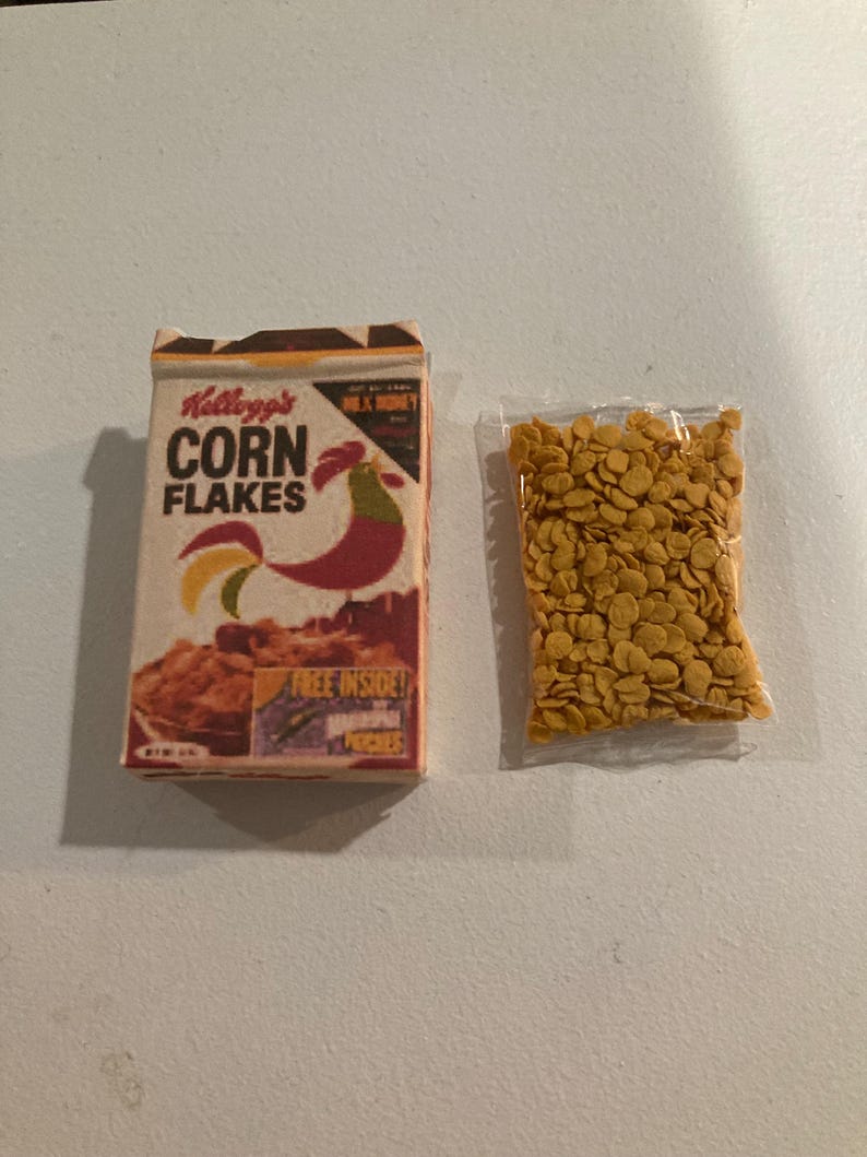 Miniature Cornflakes Cereal Box With Cornflakes Inside a Bag - Etsy