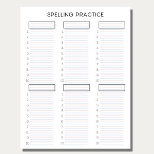 Spelling & Handwriting Practice Sheet With Guidelines (printable PDF ...