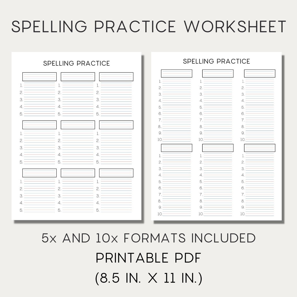 Spelling Word and Writing/handwriting Practice Sheet With Guidelines ...