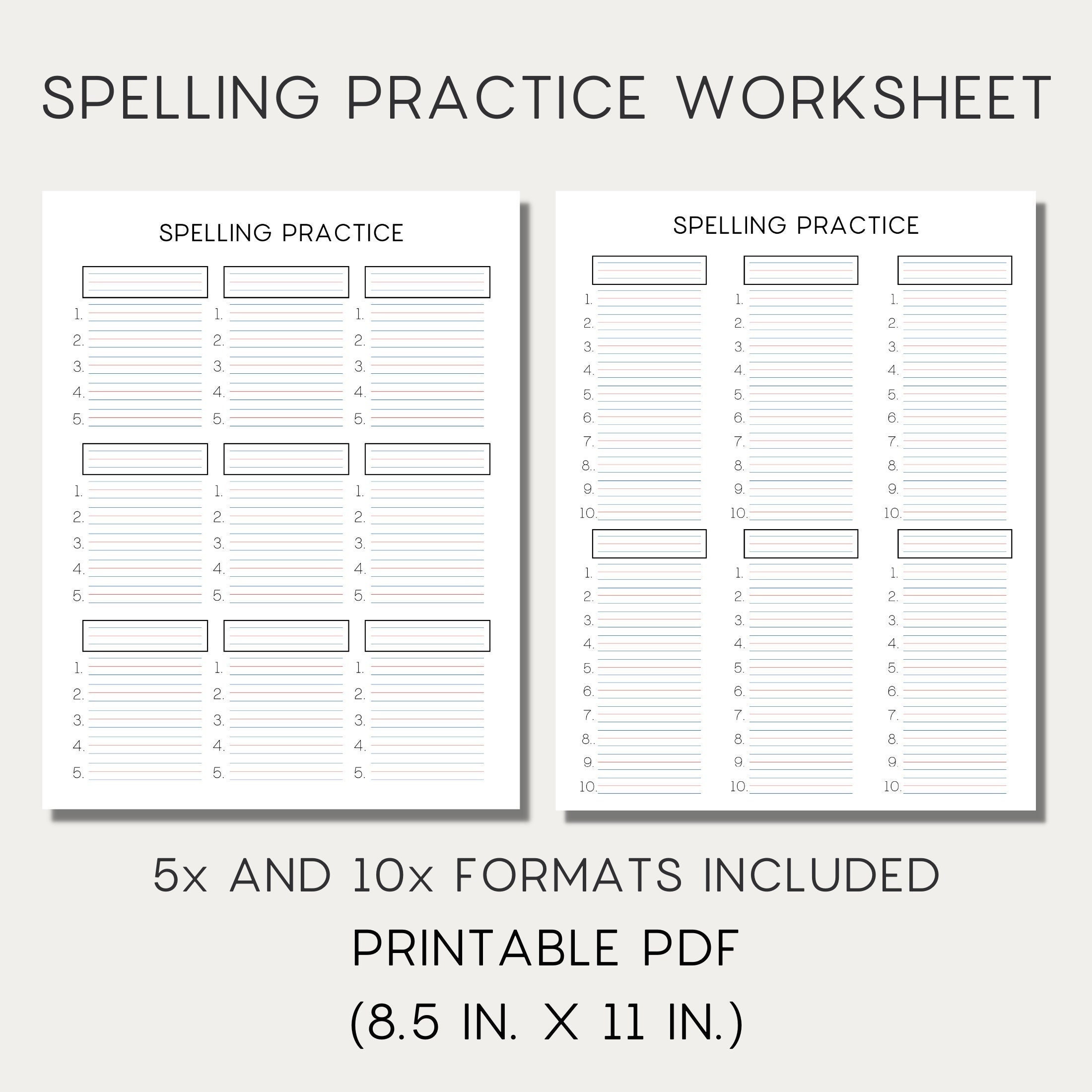 Practice Spelling Words Worksheets