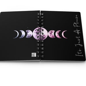 Moon Phase Spiral Notebook, Celestial Journal, Moon Phases Notepad ...
