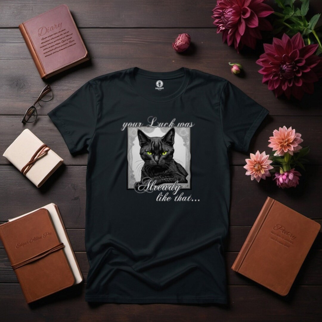 Bad Luck Black Cat Shirt, Territorial Feline Fashion, Halloween Cat Tee ...