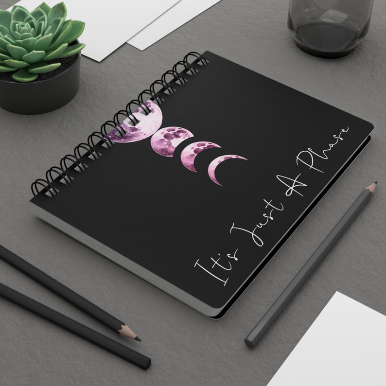 Moon Phase Spiral Notebook, Celestial Journal, Moon Phases Notepad ...