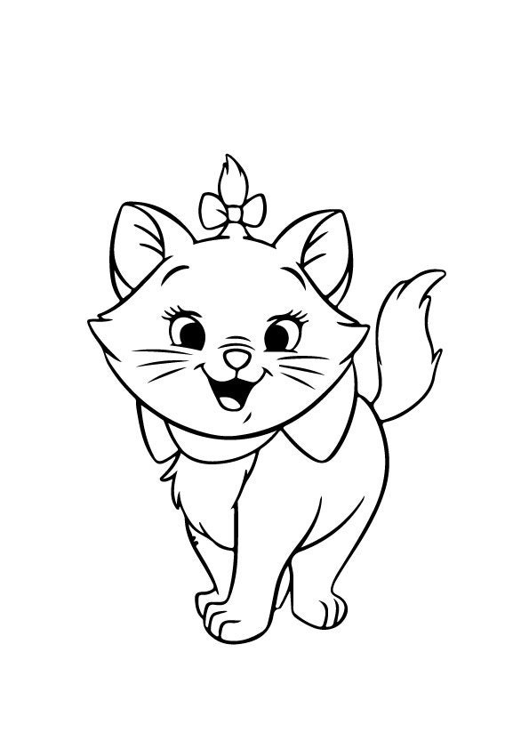 Marie Aristocats Line Drawing