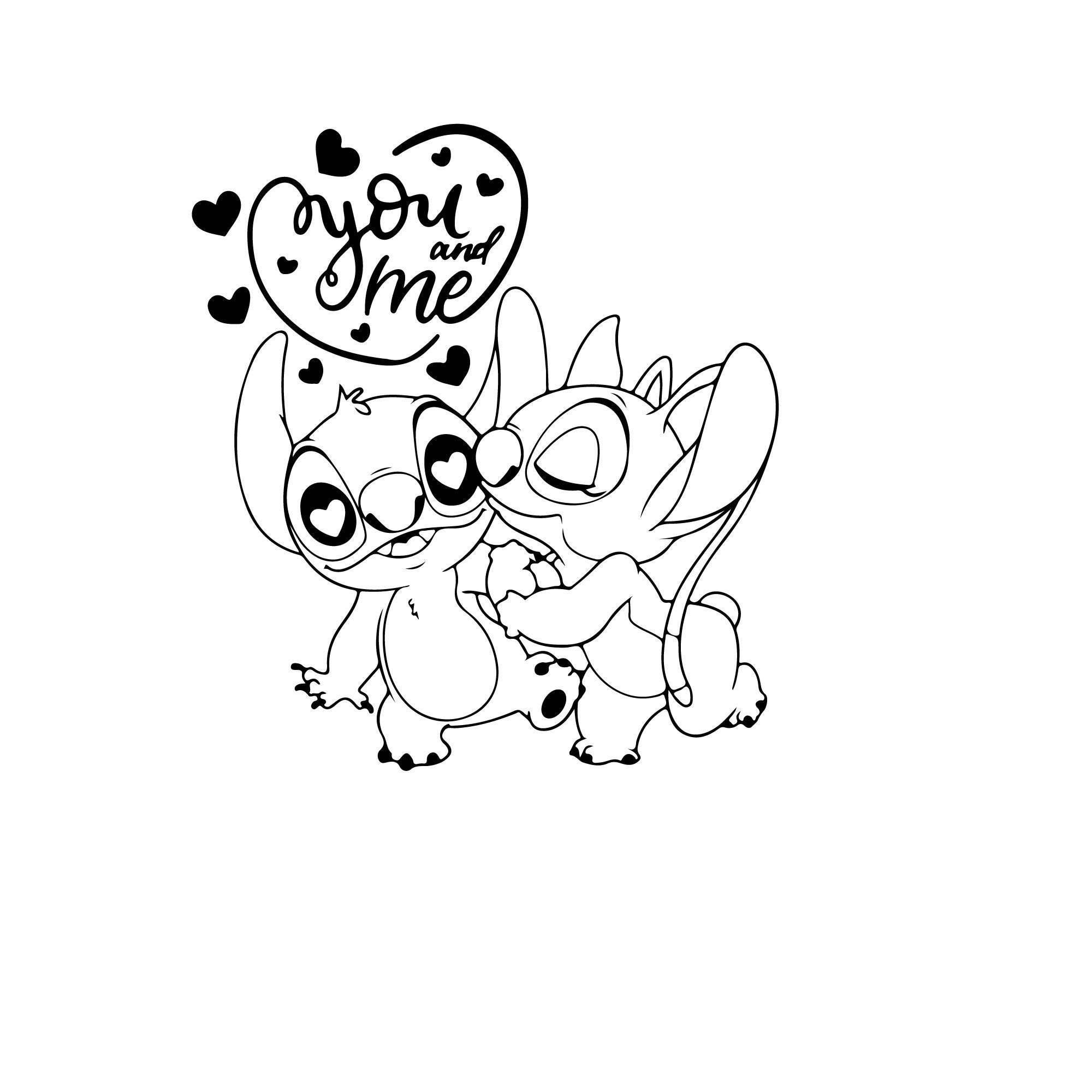 Stitch svg Angel svg Stitch and Angel Love svg Valentines - Etsy Portugal