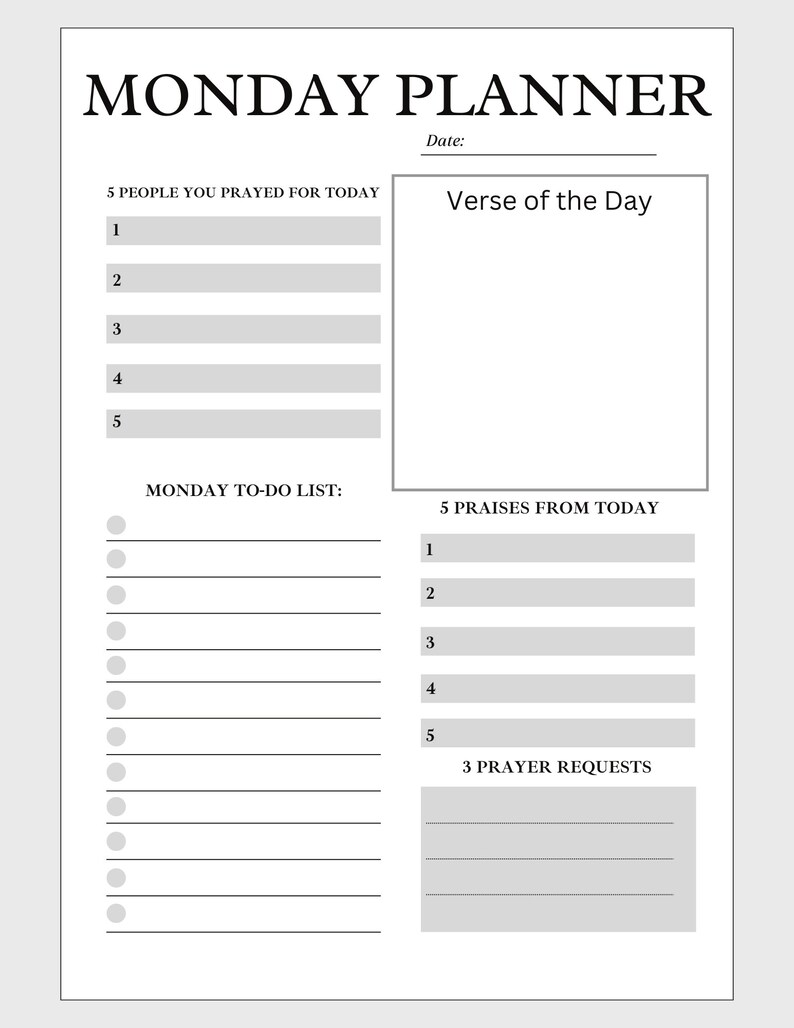 Weekly Planner, Faith Based Planner, Gratitude, Prayer, Daily Planner ...