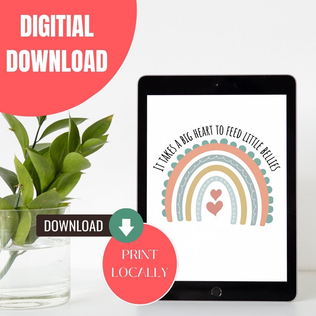 Digital Download - It Takes a Big Heart to Feed Little Bellies Rainbow ...