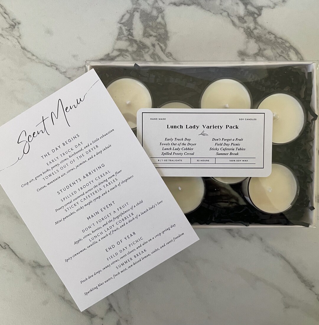 Lunch Lady Tealight Candle Variety Pack of 8 | Don't Forget a Fruit ...