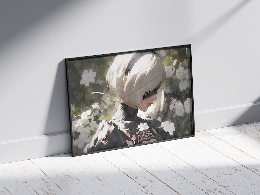 Video Game Fine Art Print Enigmatic Warrior Wall Art, Reflective Floral ...