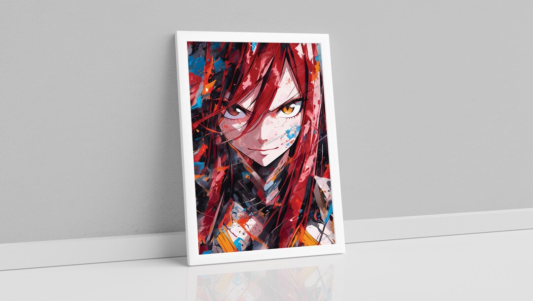 Scarlet Warrior Fine Art Print Fierce Anime Poster, Bold Fantasy Wall ...
