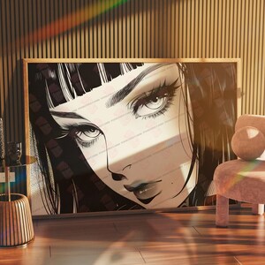 Goth Girl Manga Fine Art Print Dark Noir Anime Wall Art, Chic Gothic ...