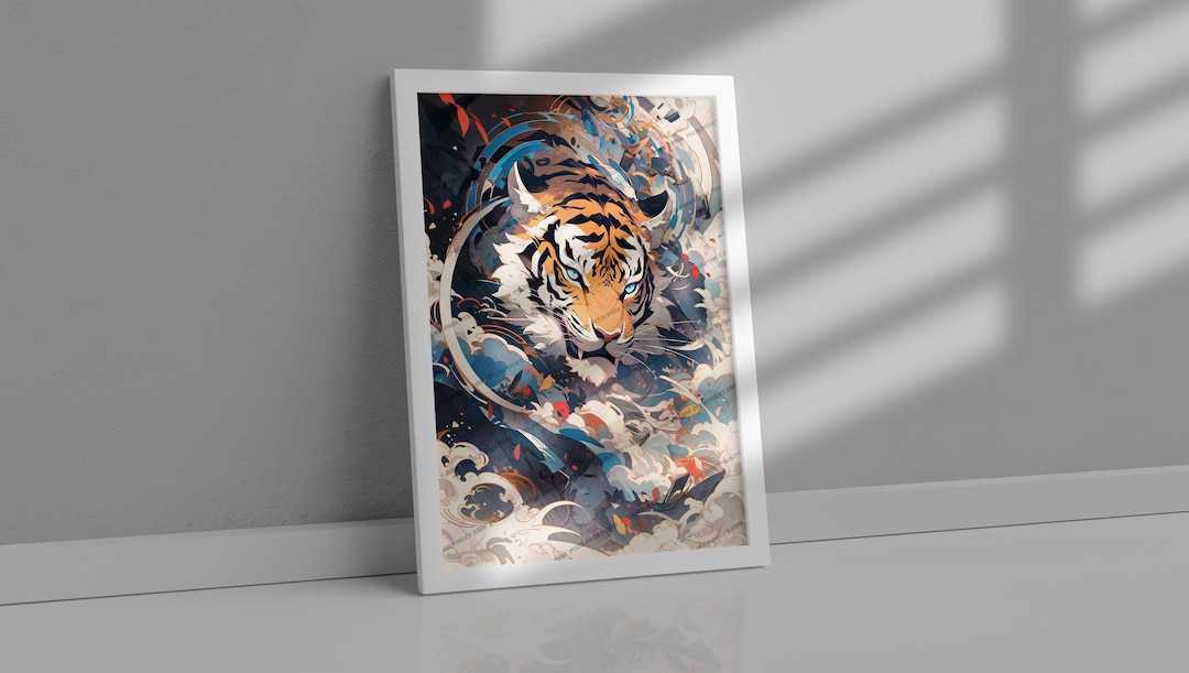 Dreamcore Tiger Fine Art Print Dynamic Jungle Wildlife Illustration ...
