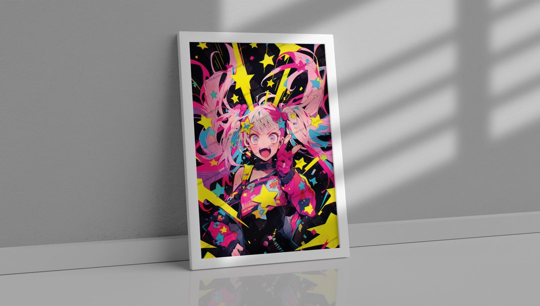 Kawaii Anime Girl Fine Art Print Vaporwave Aesthetic, Ready to Hang ...