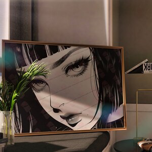 Goth Girl Manga Fine Art Print Dark Noir Anime Wall Art, Chic Gothic ...