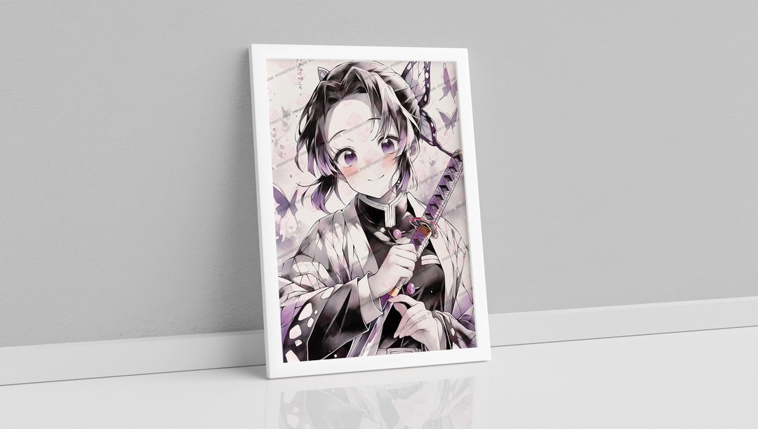 Anime Warrior Fine Art Print Delicate Wisteria & Butterfly Samurai Wall ...