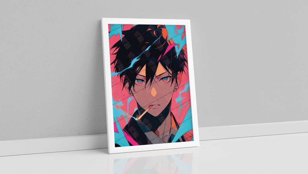 Devil Hunter Anime Fine Art Print Intense Gaze, Dynamic Urban Warrior ...