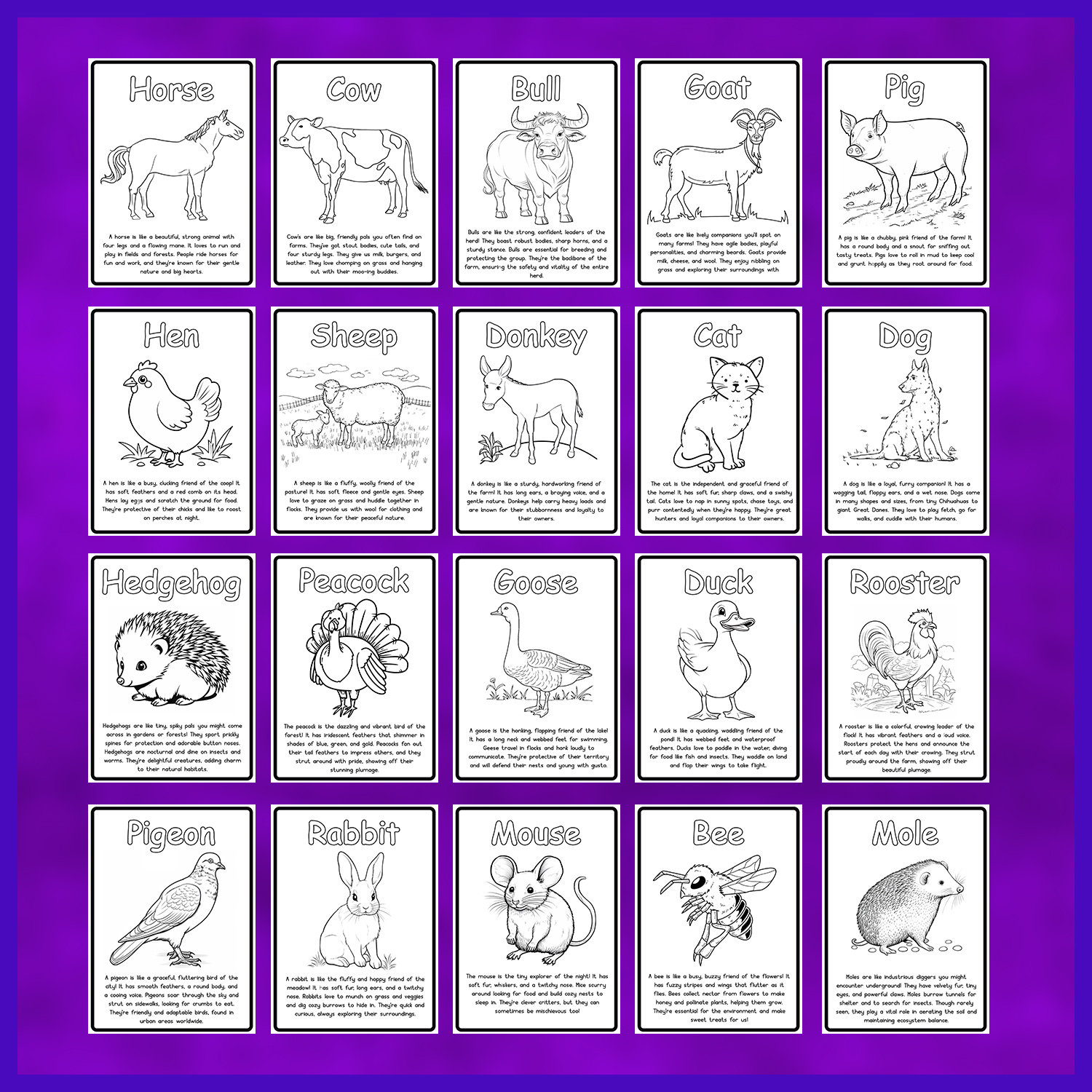 Farm Animals Coloring Pages | Farm Animals Coloring Sheets | Farm ...