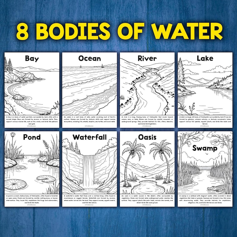Landforms and Bodies of Water Geography Activity for Kids Landforms ...