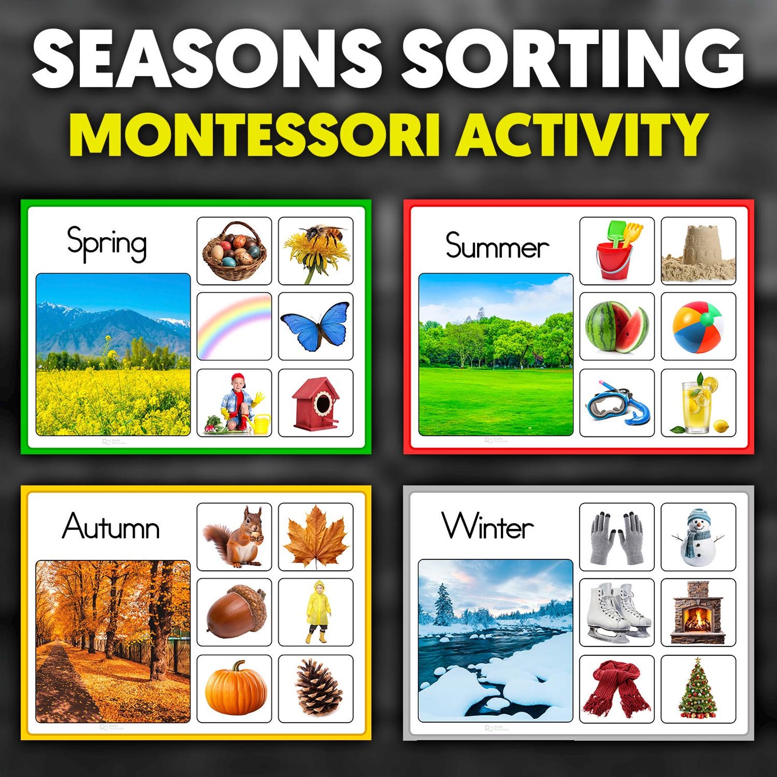 Four Seasons Montessori Sorting Activity | REAL IMAGES | Learning ...