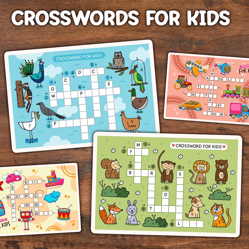 Crossword Puzzles for Kids Homeschool Activities for Kids Printable ...