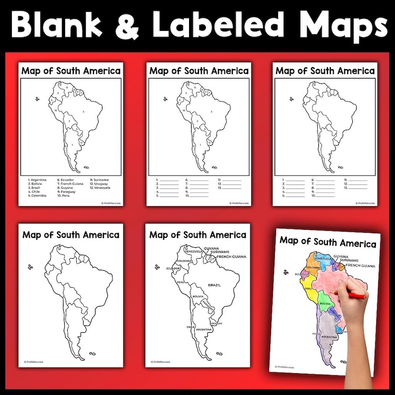 Maps of South America Political Map of South America Countries Blank ...