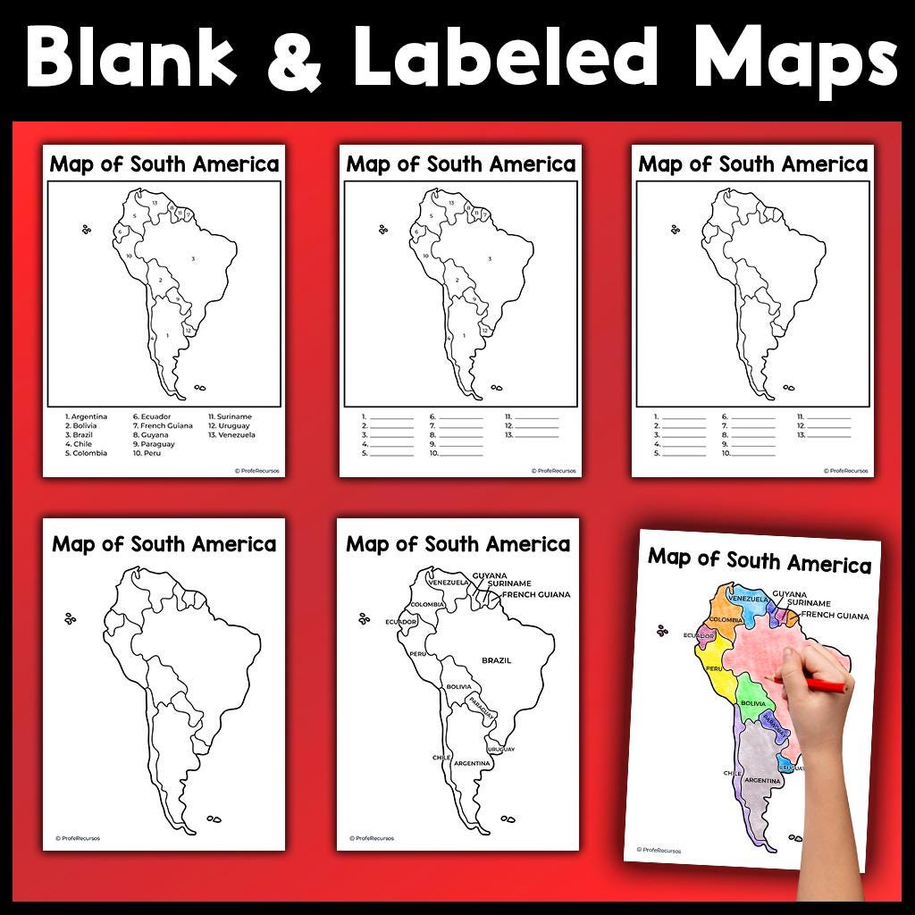 Maps of South America Political Map of South America Countries Blank ...