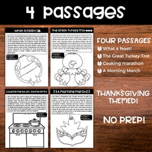Thanksgiving Day Activity for Thanksgiving Day Passages Thanksgiving ...