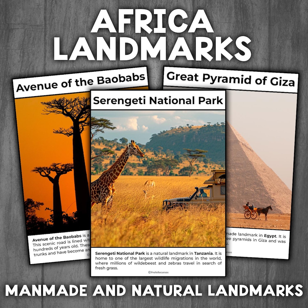 Africa Landmarks | Africa Geography Activities | Famous Landmarks ...
