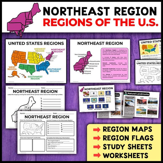 5 Regions Of The United States Printable Map Printable Maps