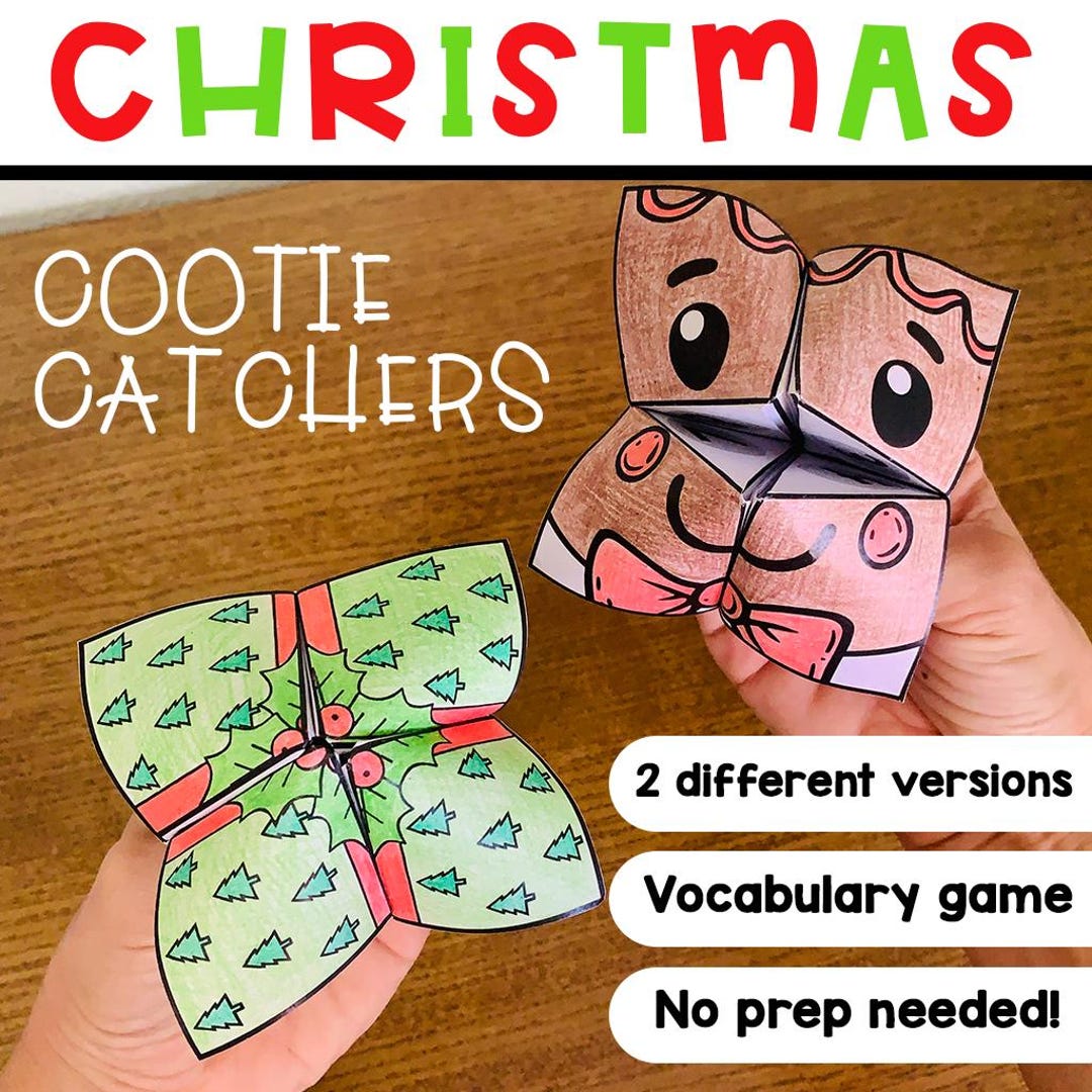 Christmas Vocabulary Game | Xmas Cootie Catchers | Craft Activities ...