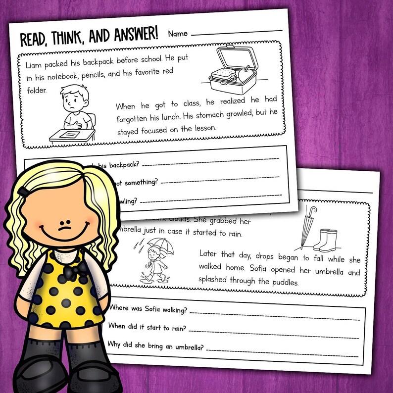 Where When Why Questions Worksheets | Reading Comprehension Passages ...