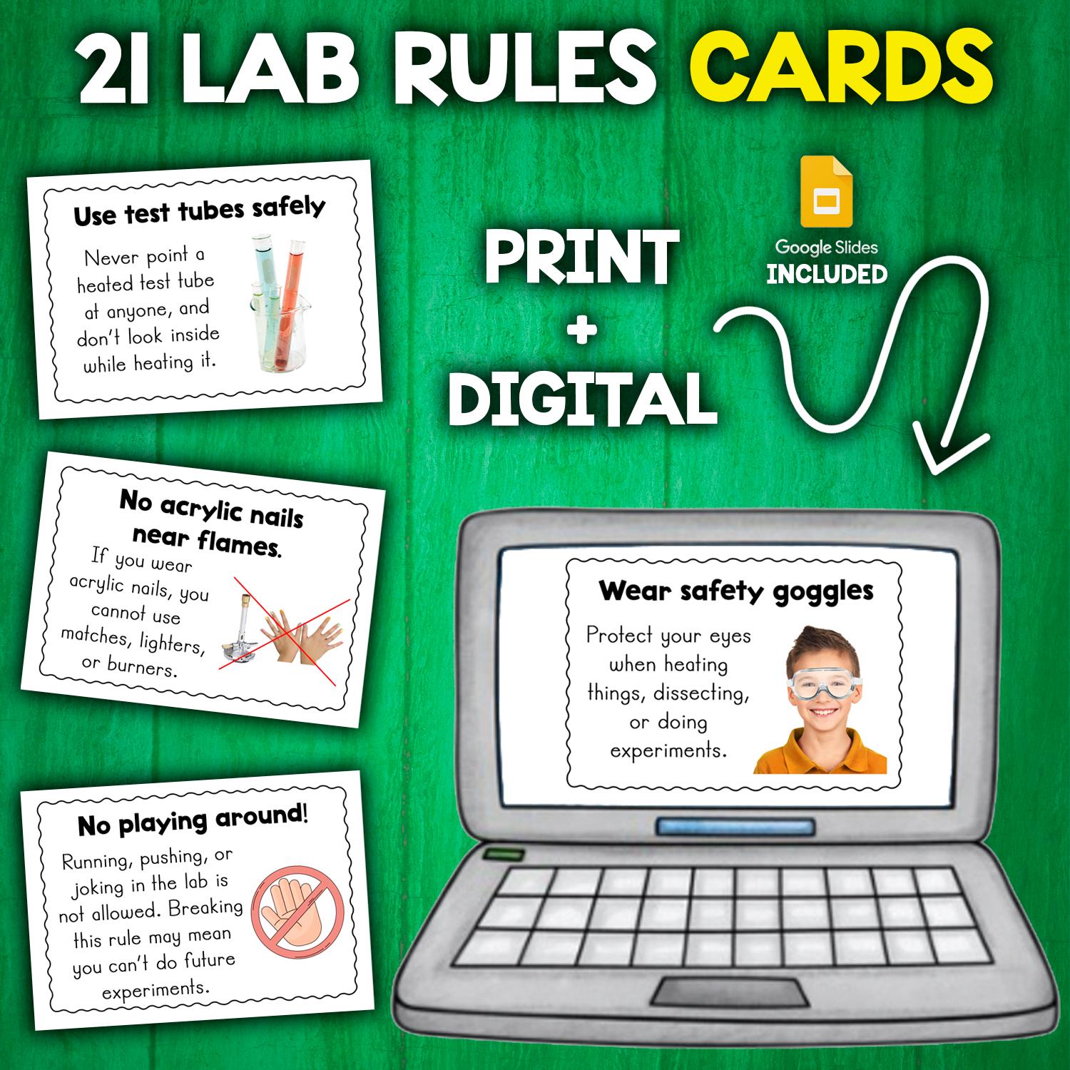 Science Lab Safety Rules EXPLAINED for Kids | CARDS | Print + Digital ...
