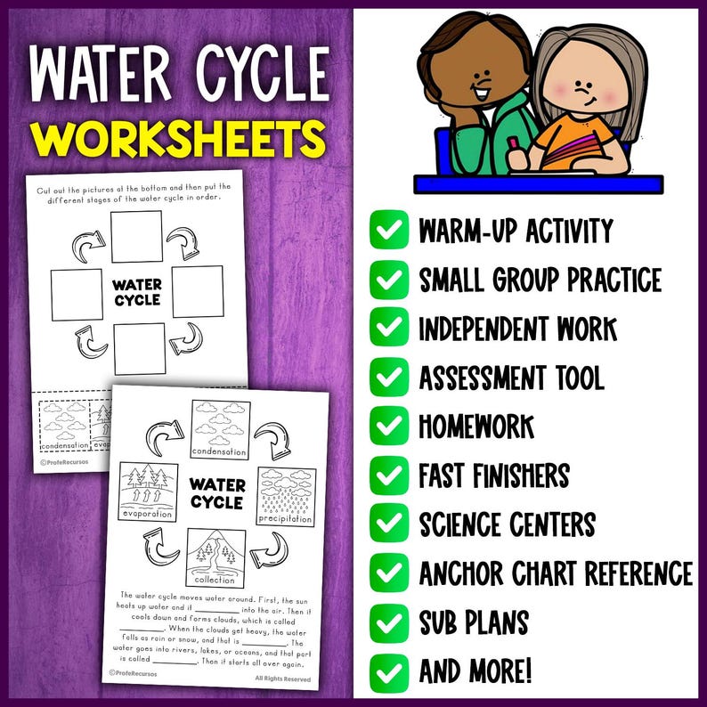 Water Cycle Activity | Cut and Paste Activities | Sorting Activity ...