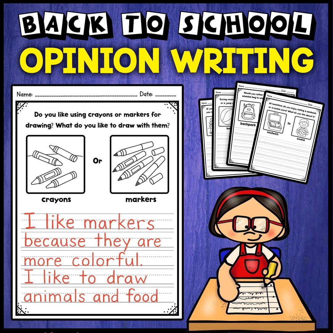 Back to School Opinion Writing Prompts Worksheets | Beginning of the ...