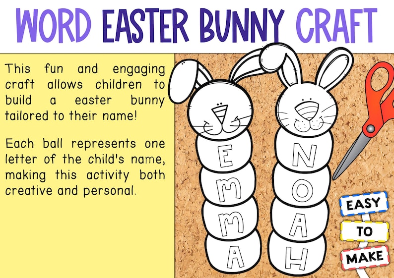 Easter Bunny Name Craft Activity | Easter & Spring Bulletin Board Ideas ...