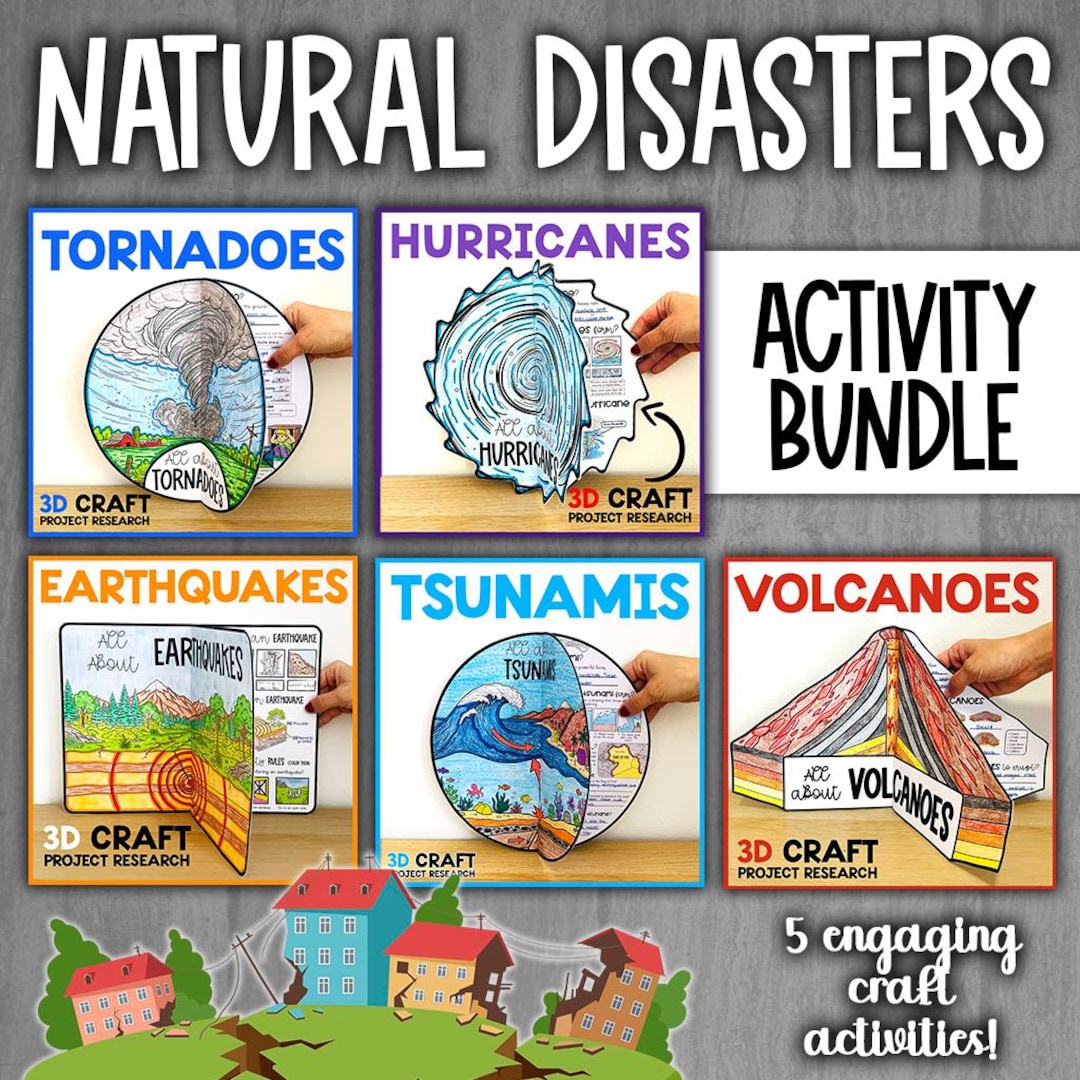 Natural Disasters 3D Craft Bundle | Tornadoes, Hurricanes, Earthquakes ...
