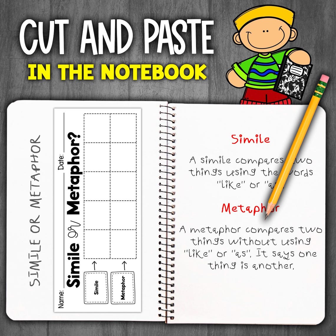 Simile and Metaphor Sorting Activity | Simile and Metaphor Worksheets ...