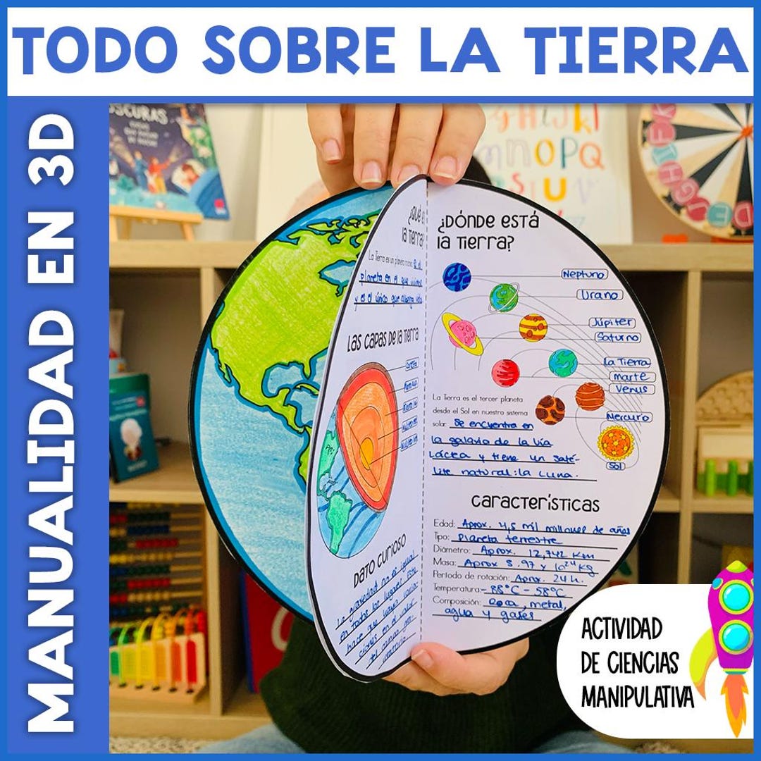 THE EARTH Activity in Spanish | Spanish Earth Project | Science Craft ...