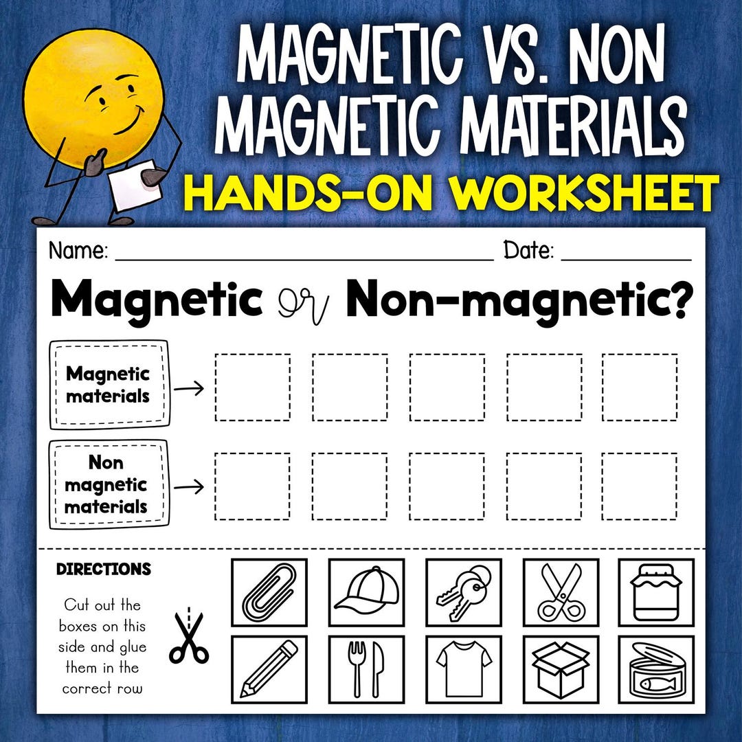 Magnetic or Nonmagnetic Materials Sorting Activity Classify Magnetic ...