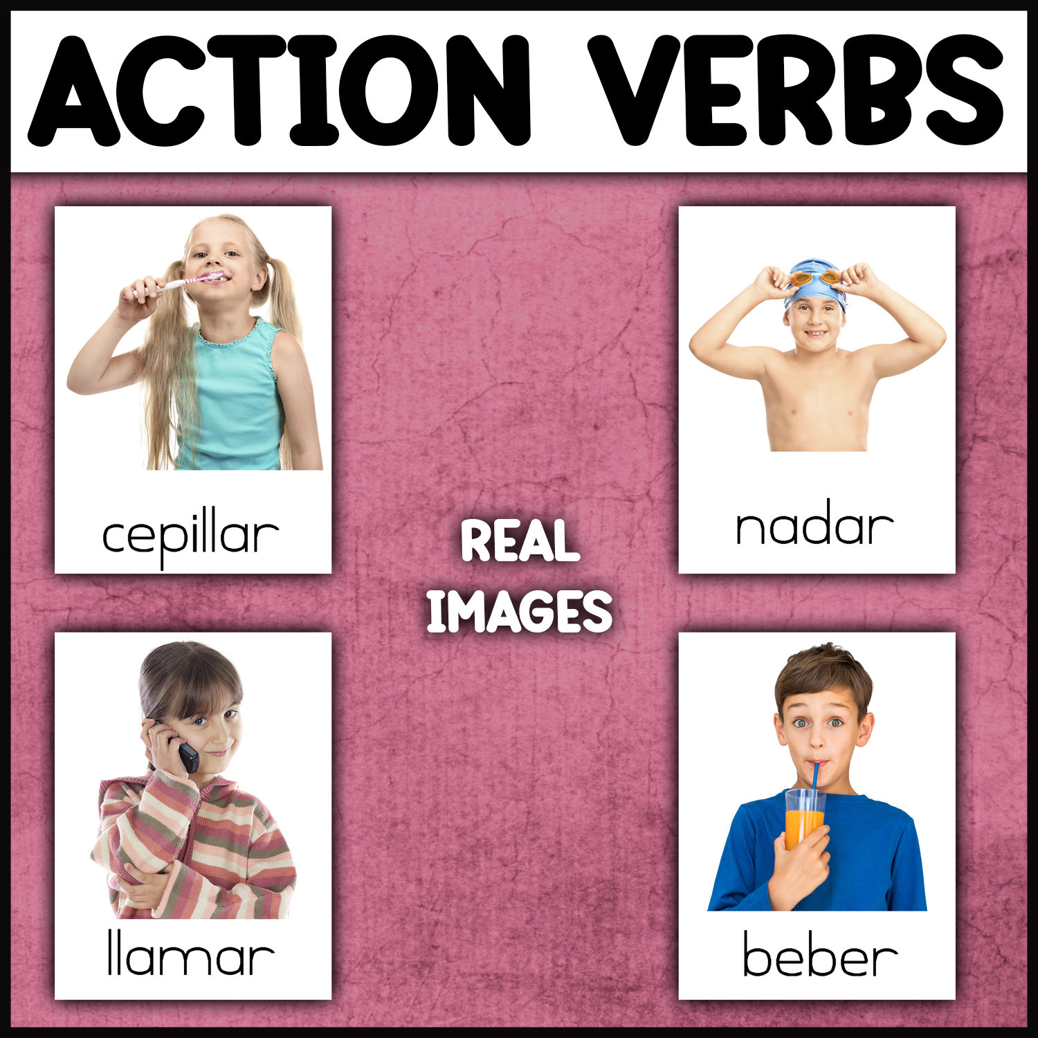 Action Verbs in SPANISH Flashcards Action Verbs in SPANISH Flashcards ...