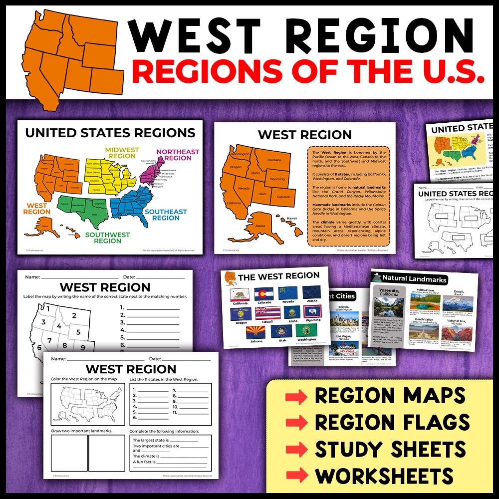 The West Region | Regions of the US | Geography 5 Regions of the United ...