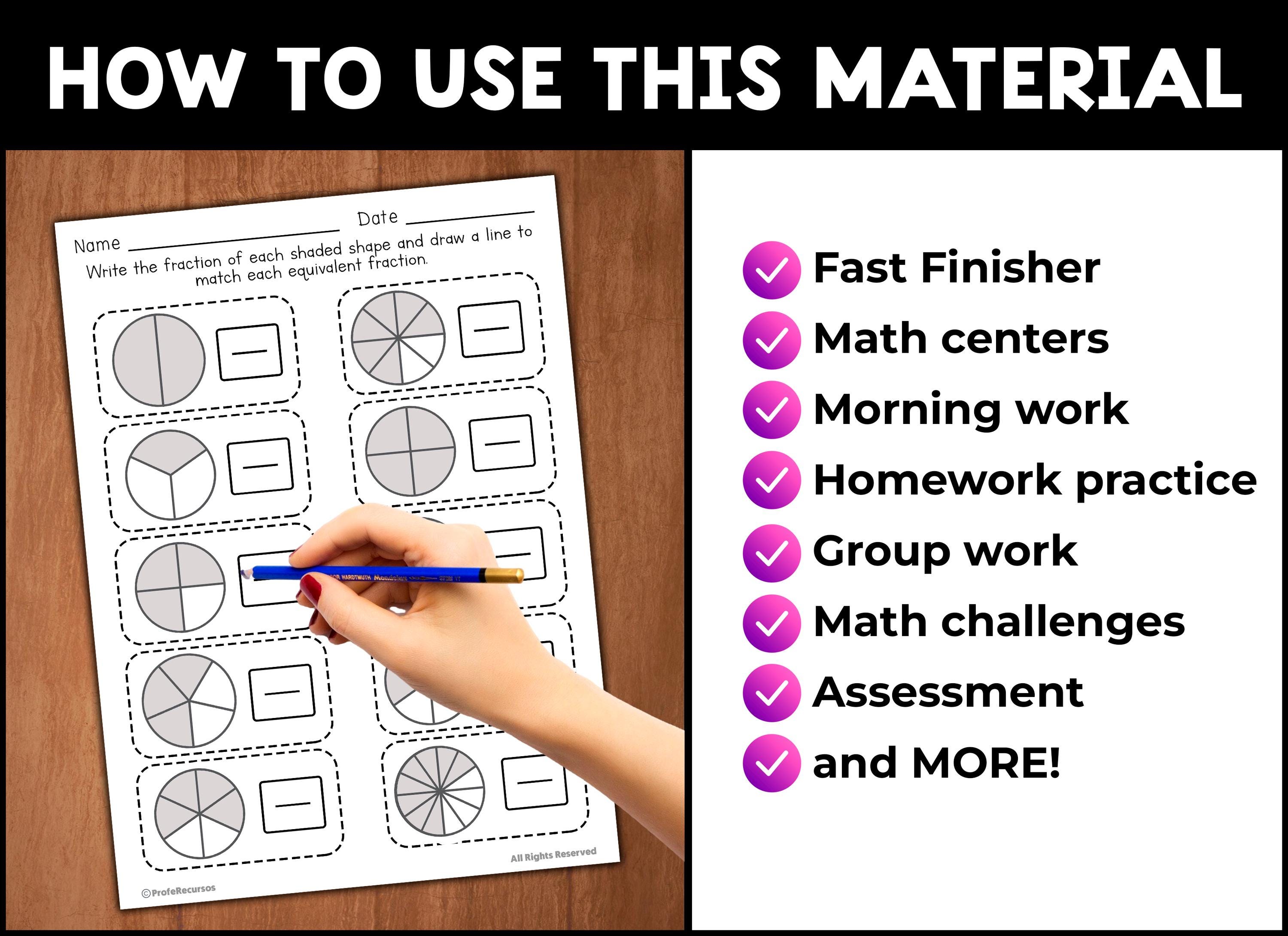 Equivalent Fractions Worksheets | Fraction Review Activities | 4th ...