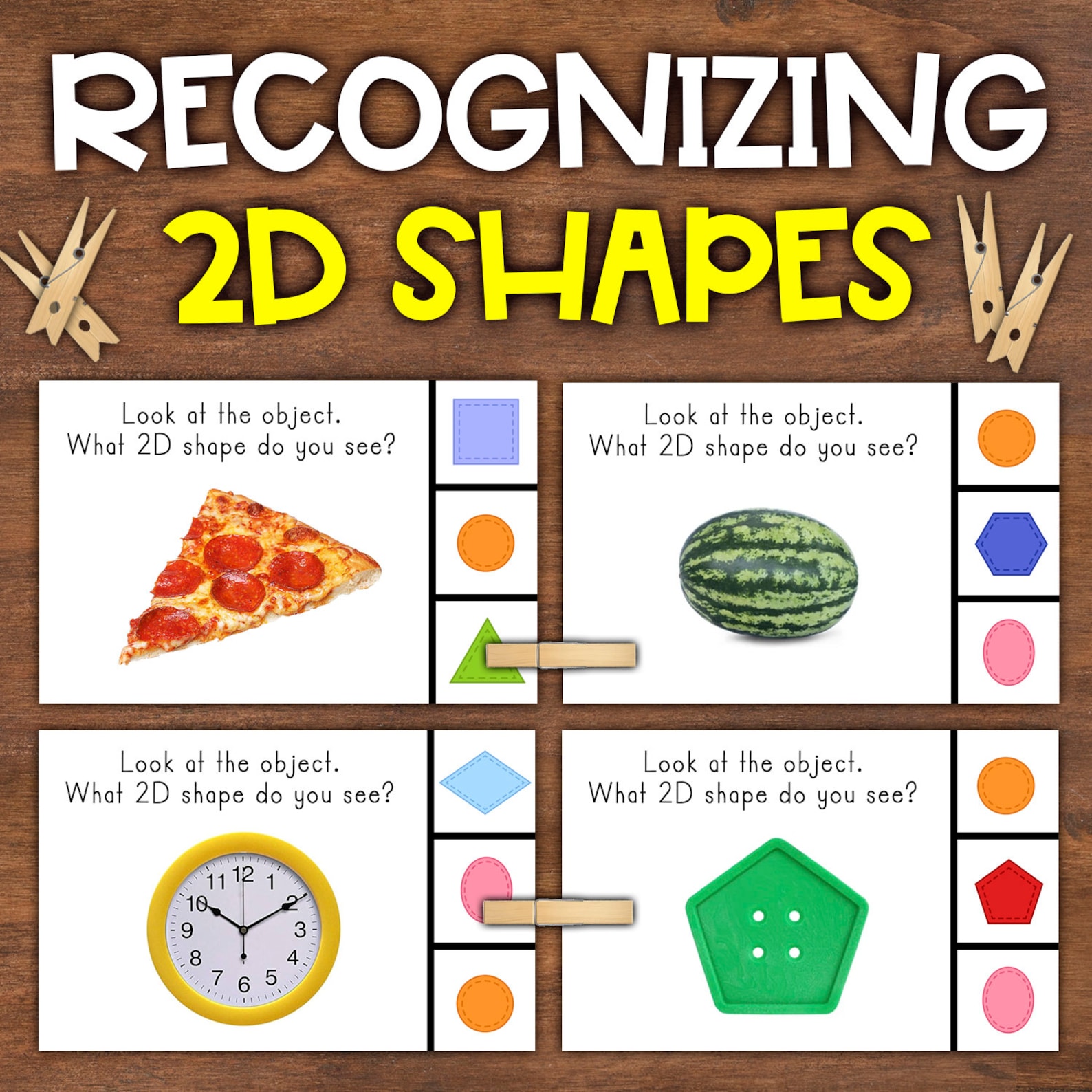 2D Shapes Recognizing Activity | Real Pictures | 2D and 3D Shapes ...