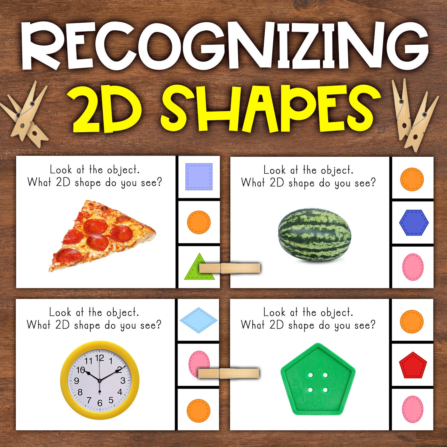 2D Shapes Recognizing Activity | Real Pictures | 2D and 3D Shapes ...